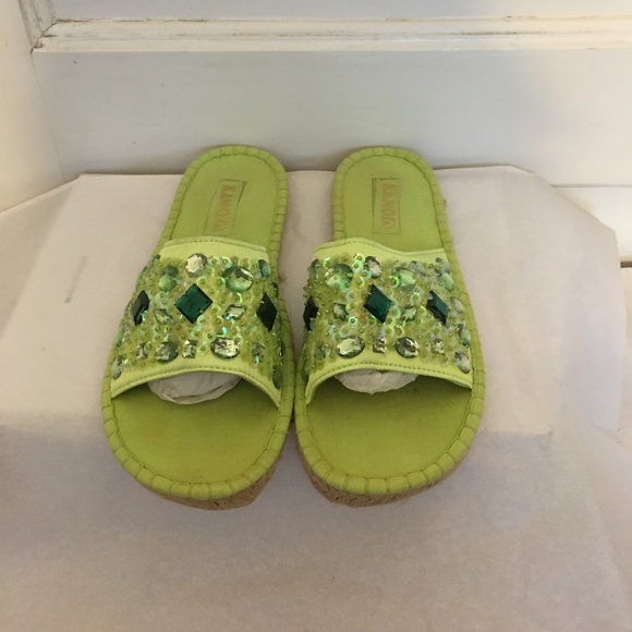 Kamosa | Shoes | Kamosa Made In Spain Green Crystals Pailletes | Poshmark